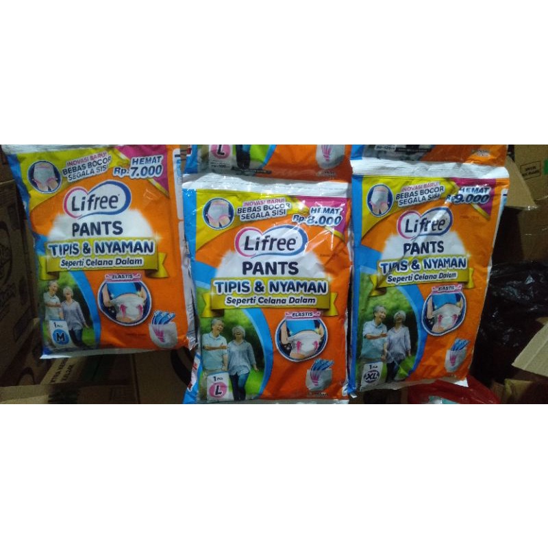 Jual Lifree Pants Popok Dewasa Sachet tipe celana M/L/XL | Shopee Indonesia