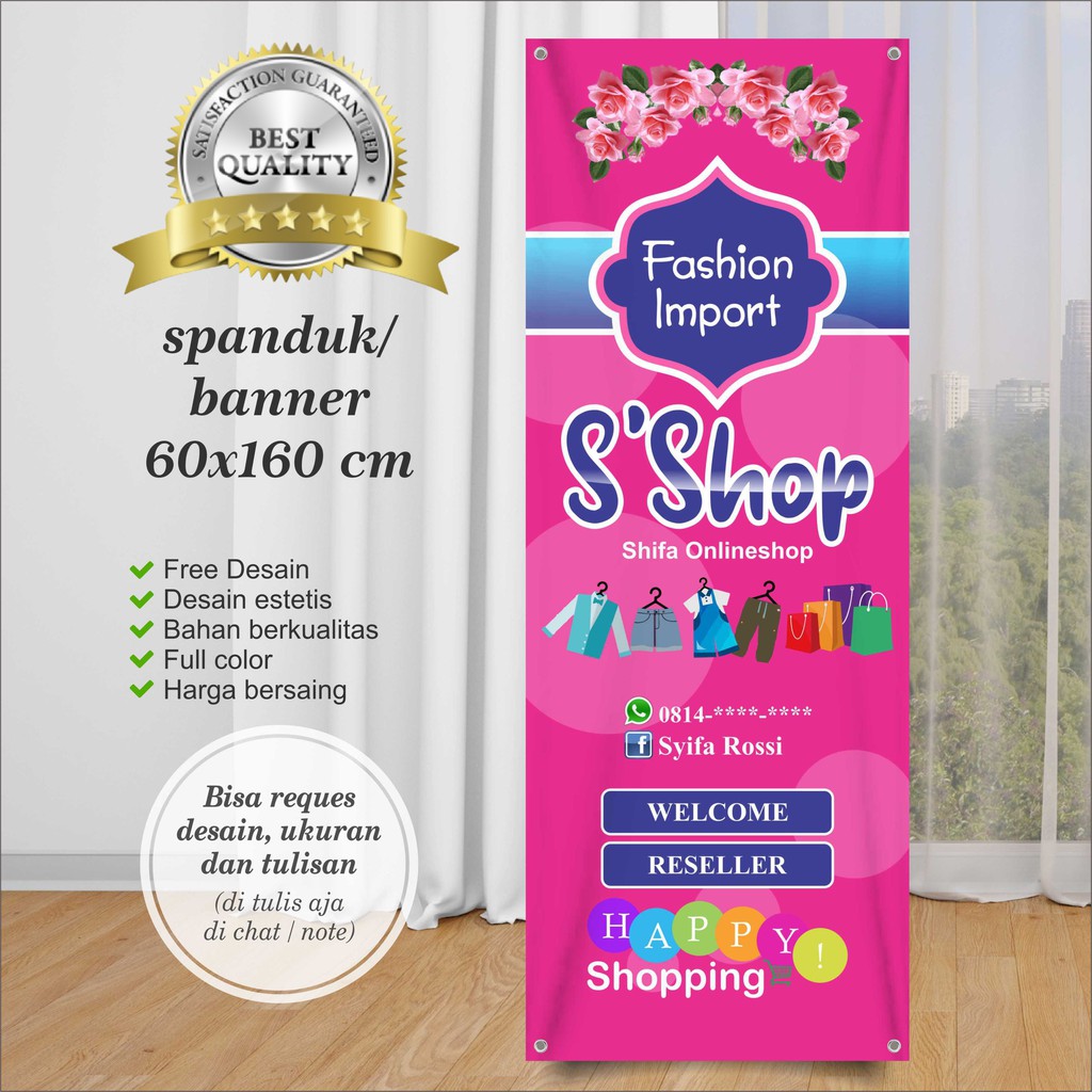 Jual cetak spanduk banner toko olshop onlineshop usaha bisnis online ...