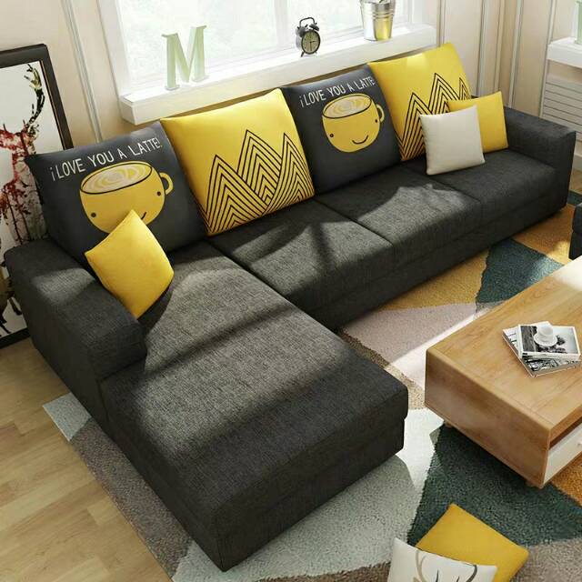 Jual Sofa bed lucu dan unik / sofa keluarga shape L | Shopee Indonesia