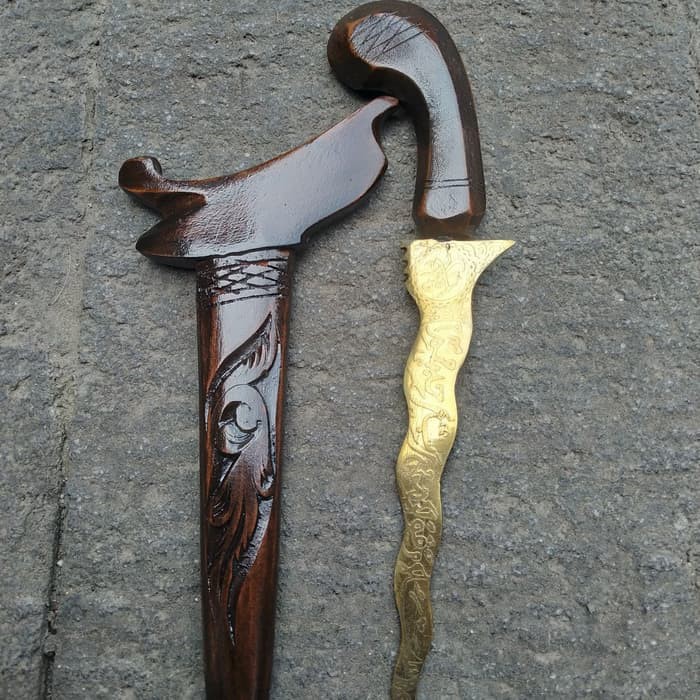 Jual SOUVENIR KERIS MINI 24 CM BAHAN KAYU DAN KUNINGAN PAJANGAN ...