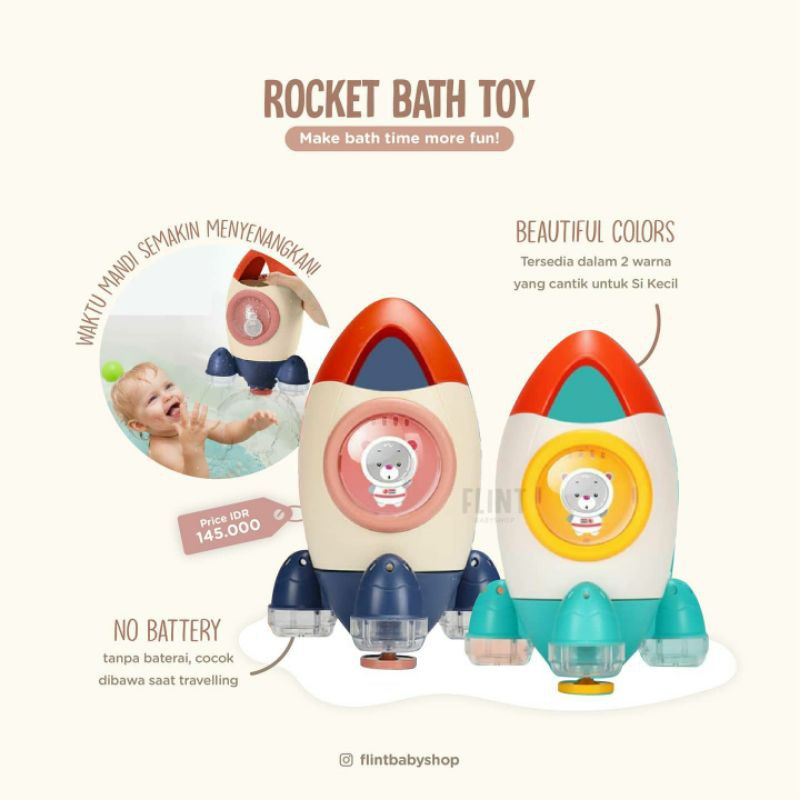 Jual mainan mandi anak bayi balita rocket water sensory play rocket ...