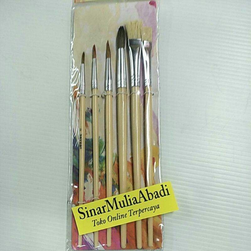 Jual Kuas Lukis Per set isi 6 kuas BR-1 / Kuas Cat Air / Minyak ...