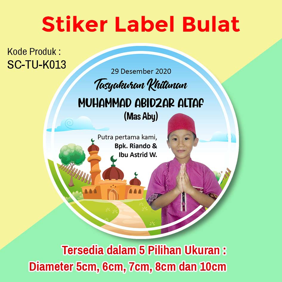 Jual Stiker Label Khitanan Anak Tumpeng Mini Souvenir Sticker Sunat ...