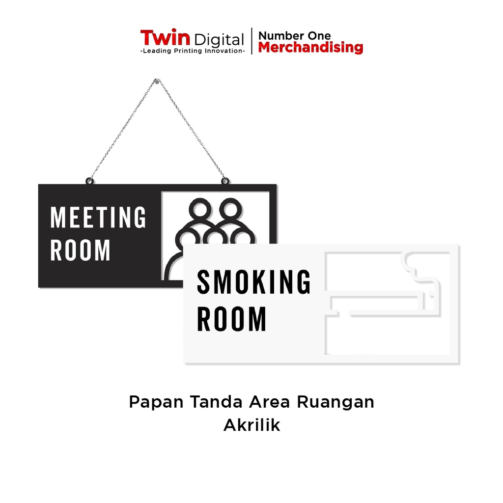 Jual Twindigital Wall Sign Meeting Room and Smoking Area - Papan Tanda ...