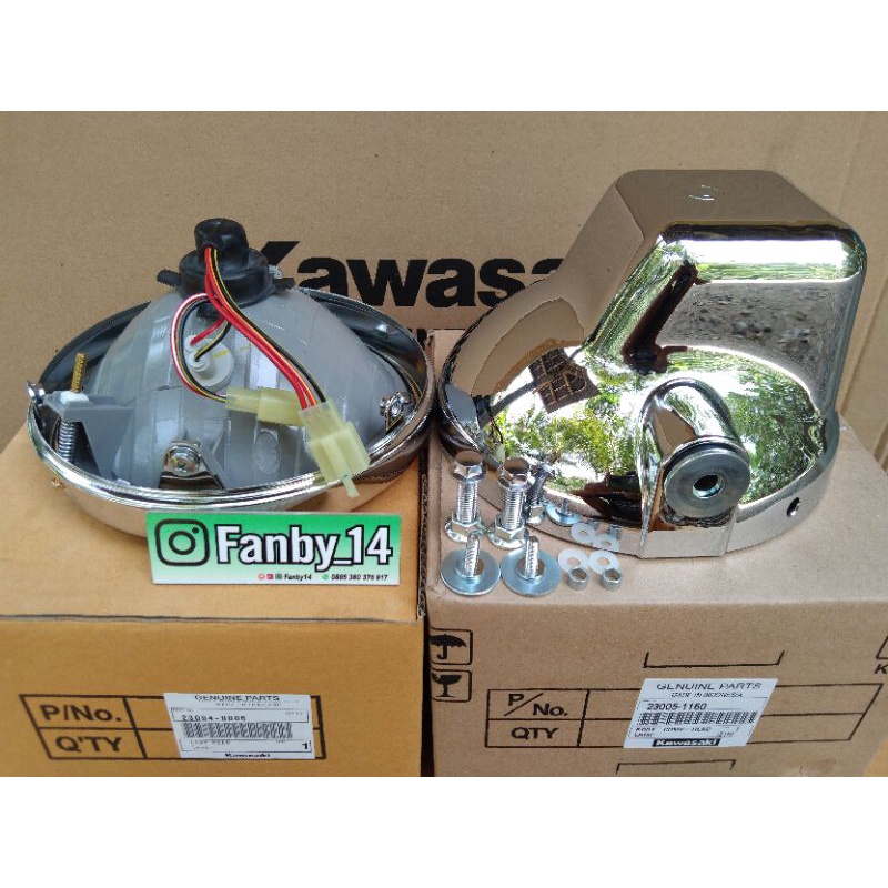 Jual Head Lamp Reflektor Set Batok Belakang Lampu Bulet Bulat Ninja SS ...