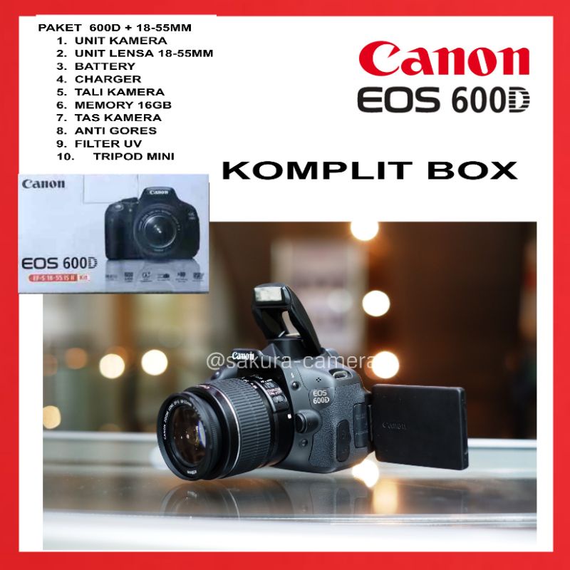 Jual Canon 600D kit 18-55MM Kamera Canon Eos 600d | Shopee Indonesia