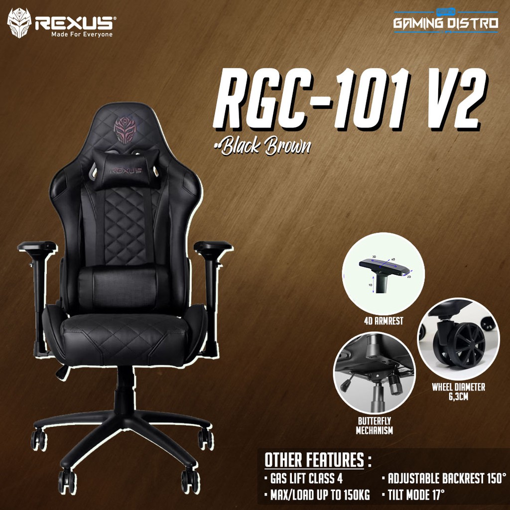 Jual Rexus Gaming Chair - Kursi Gaming Rexus RGC 101 Black Brown ...