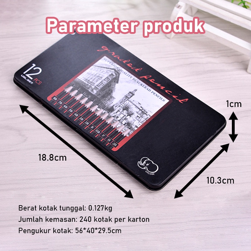 Jual 12 pcs Pensil gambar sketsa set lengkap 2H H F B HB 2B 3B 4B 5B 6B ...