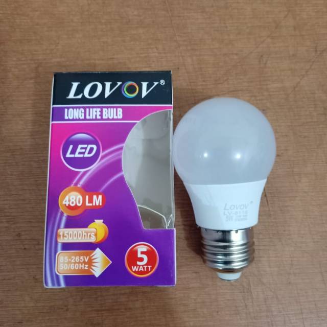 Jual Lampu Led Bulb 5 Watt Putih Kuning Lovov / Lampu Led Bulat 5W Lovov | Shopee Indonesia