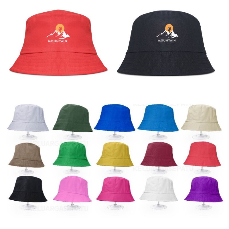 Jual TOPI BUCKET HAT ( MOUNTAIN )TERMURAH / BUKET POLOS BOLAK BALIK ...