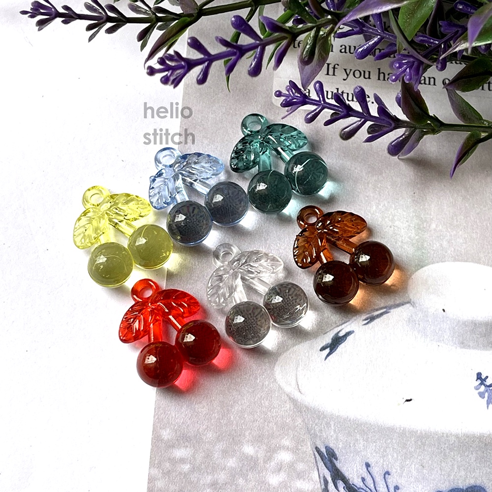 Jual 1 pcs Manik-manik Charm Cherry Ceri Transparan | Shopee Indonesia