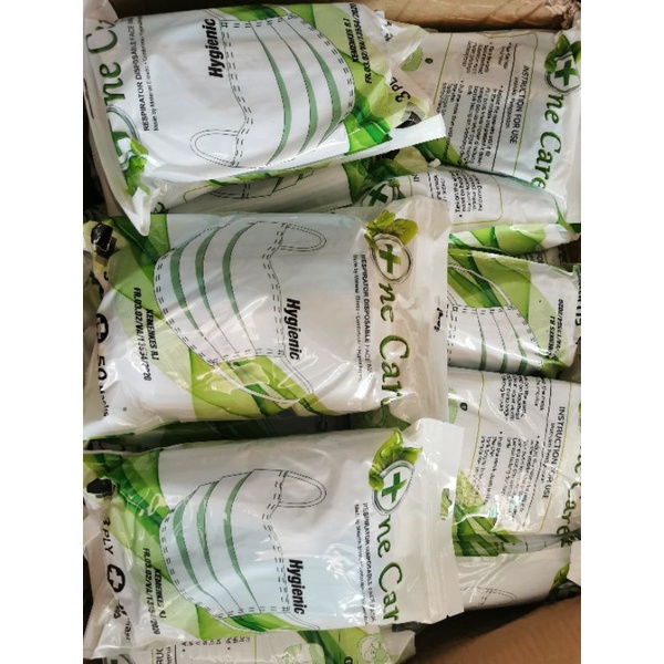 Jual Masker One Care 3 Ply isi 50 Pc Kemenkes / Mask Face Earloop One ...