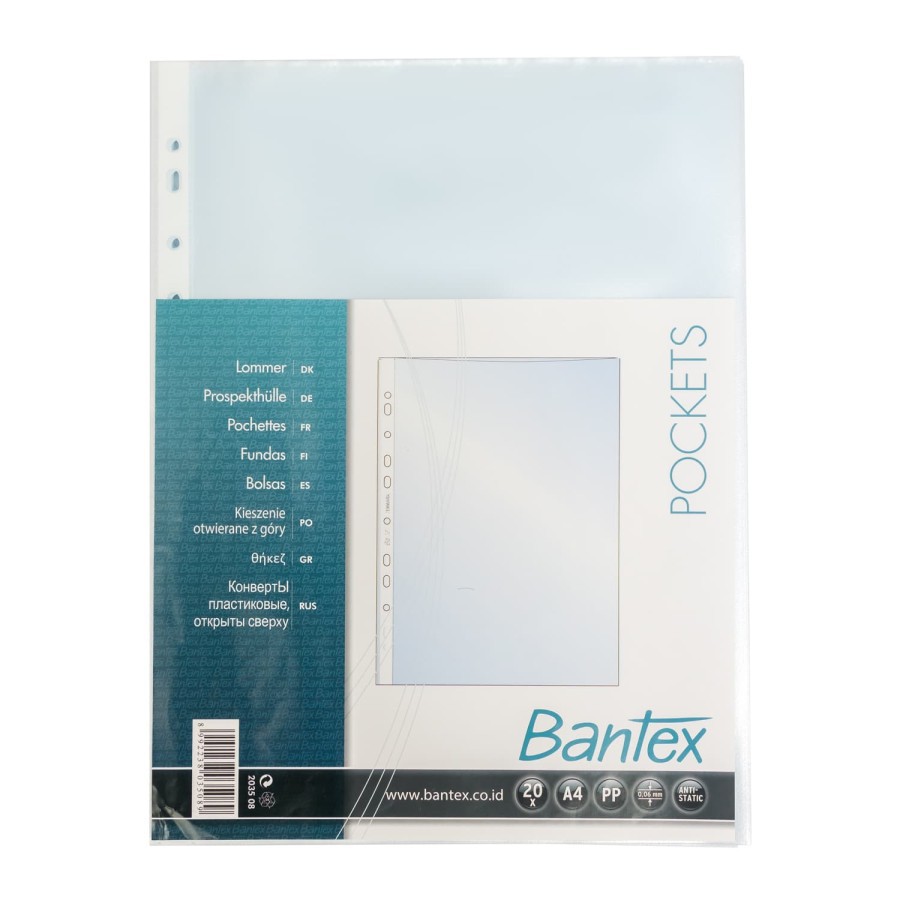 Jual Bantex PP Pocket File Sheet Protector Size A4 10 Lembar | Shopee ...