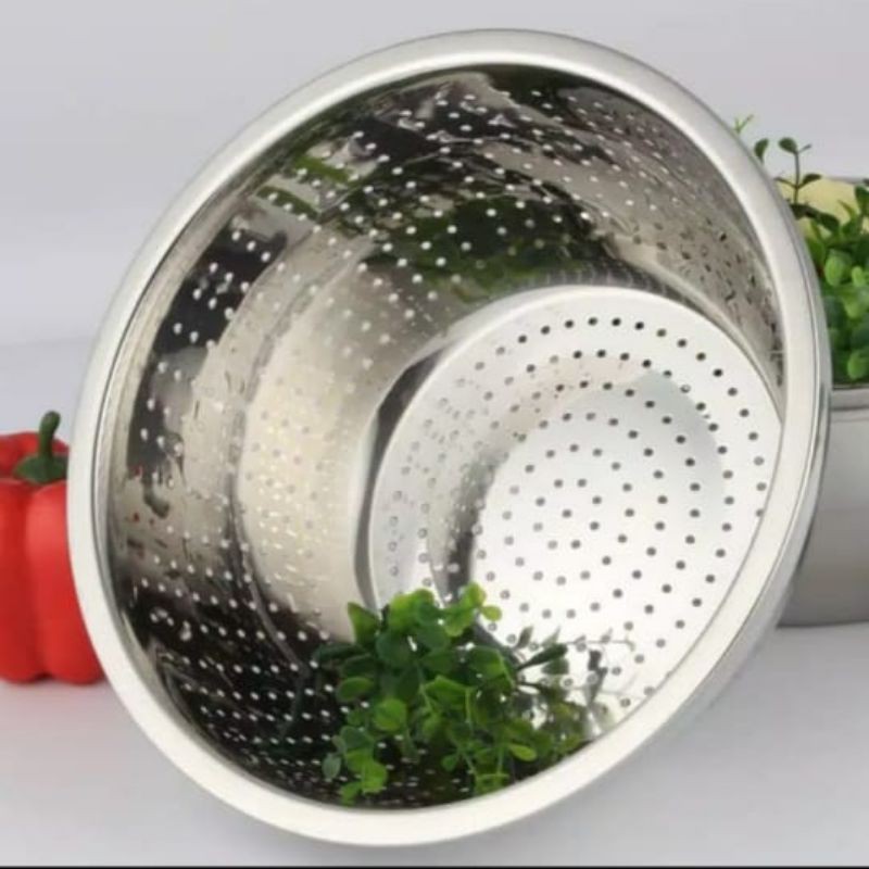 Jual Baskom Bolong / Saringan Baskom / Tirisan Stainless | Shopee Indonesia