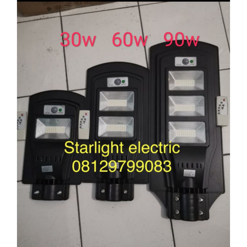 Jual lampu jalan solar sel panel surya matahari 60w 60 watt pju street light solar cel all in ...