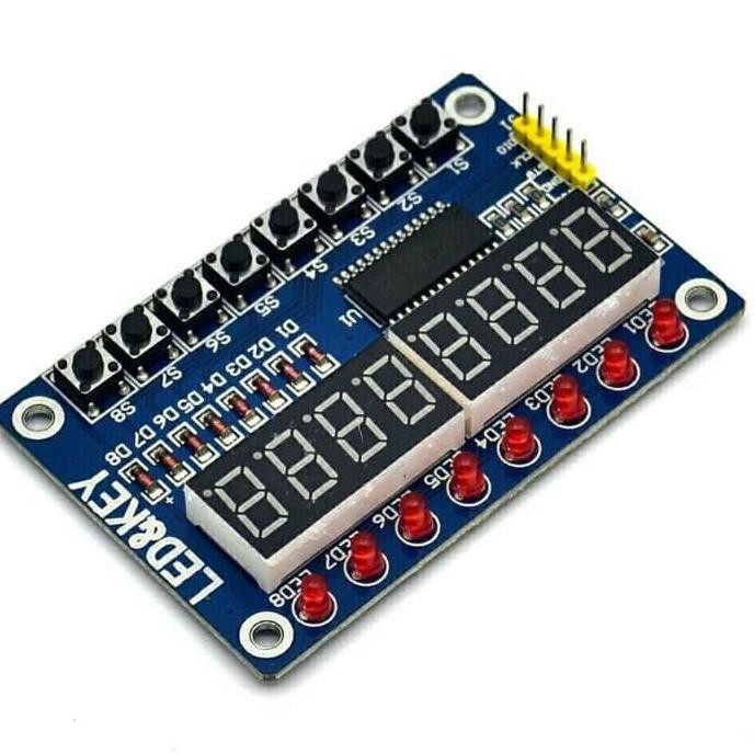 Jual Tm1638 Trainer Module I/O Input Output 8 Bit Digit 7 Segment Led Key Efgad774 Kualitas Baik ...