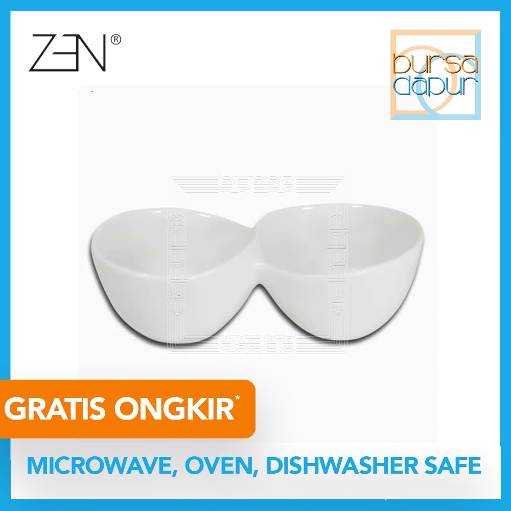 Jual Zen Western Porcelain White Double Dip Dish (DD-2 ) SauceDish ...