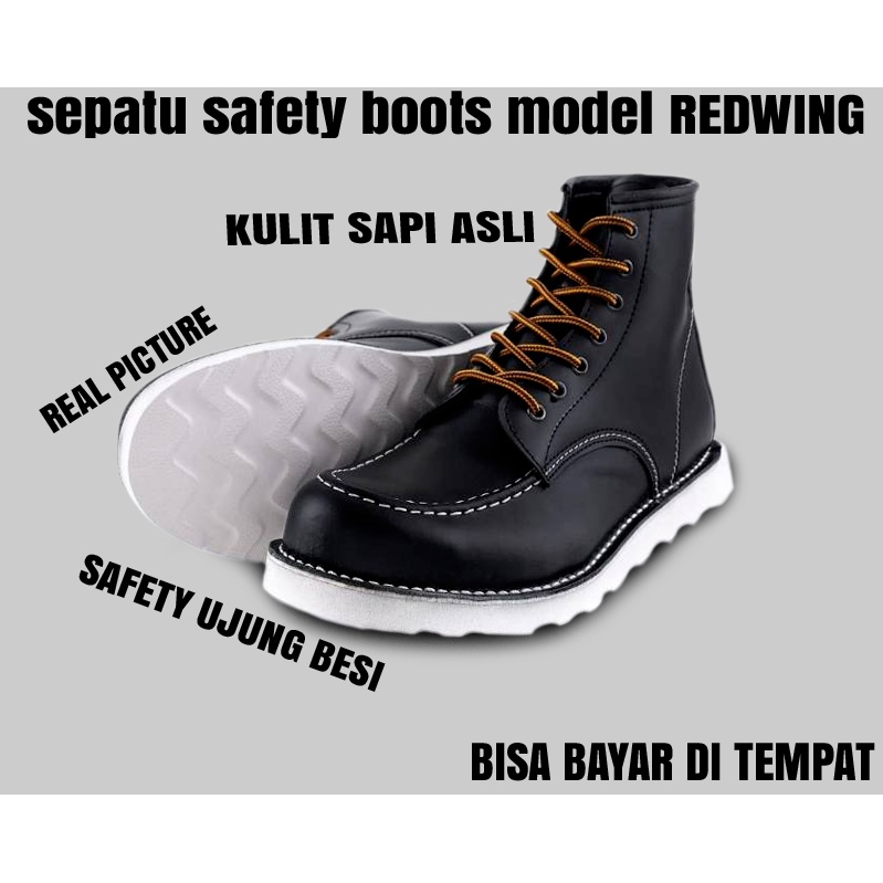 Jual Promo!!Sepatu safety Boots Pria Model-Rd Kulit Asli High Boots RD ...