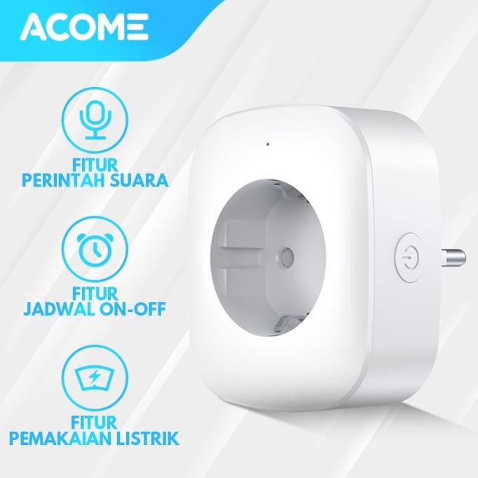 Jual Acome Smart Power Plug Socket Extension Wifi - Stop Kontak Home Ass01 | Shopee Indonesia