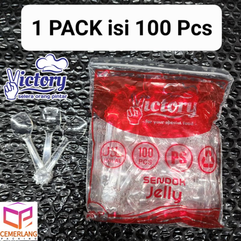 Jual Sendok Plastik JELLY STB Bening isi 100pcs Puding Agar Es Krim ...