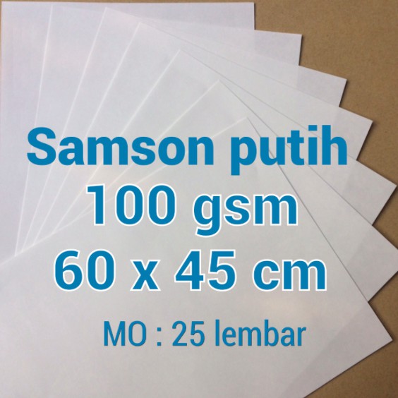 Jual SAMSON PUTIH 100 GSM 60X45 cm BLEACHED KRAFT BUNGKUS PAPERBAG | Shopee Indonesia
