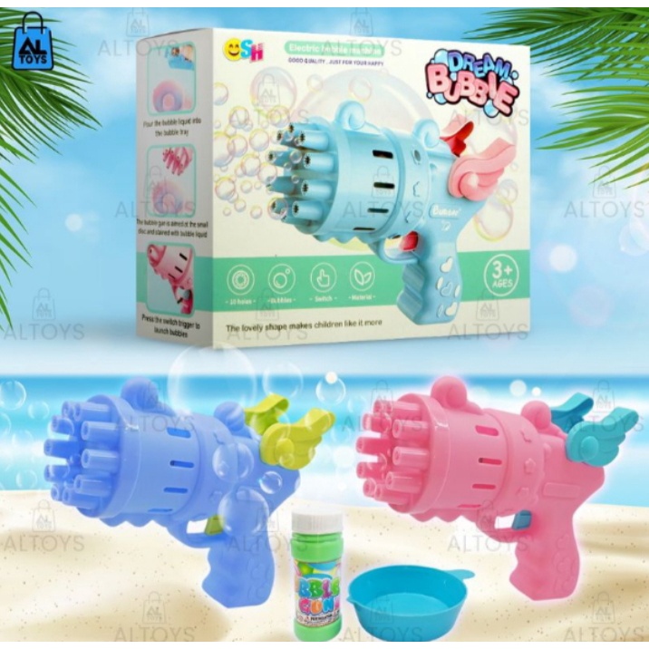 Jual Mainan Pistol Bubble sayap Peri SH677 Electrik Bubble Gun Baru ...