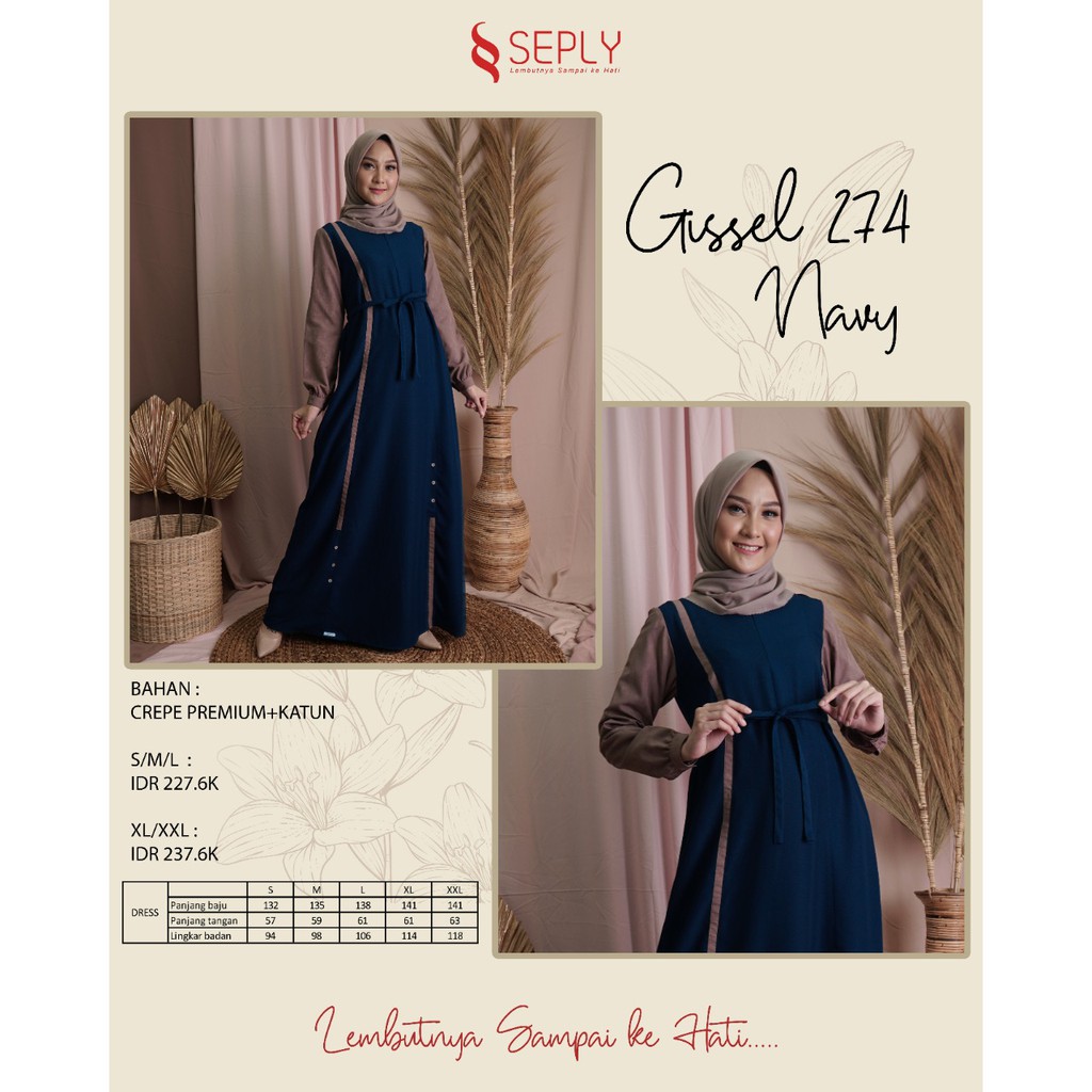Jual GAMIS SEPLY GISSEL 274 ( STARGOZEN, NAVY ) | Shopee Indonesia