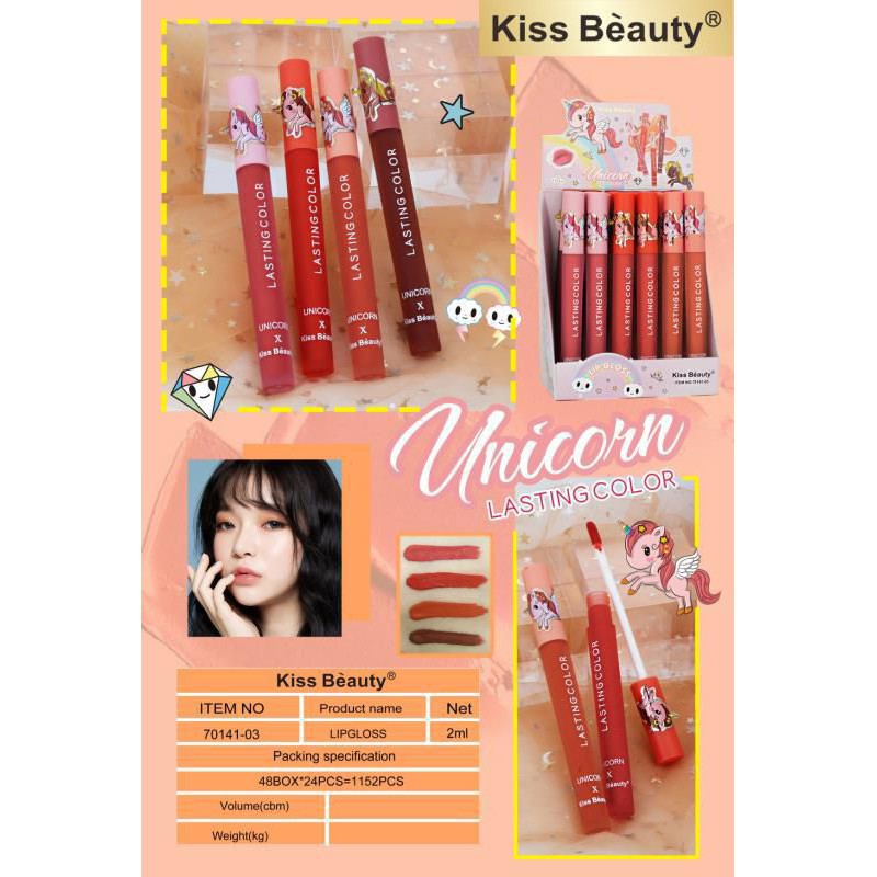 Jual PROMO!!!LIP GLOSS MATE KISS BEAUTY 70141/70340 | Shopee Indonesia