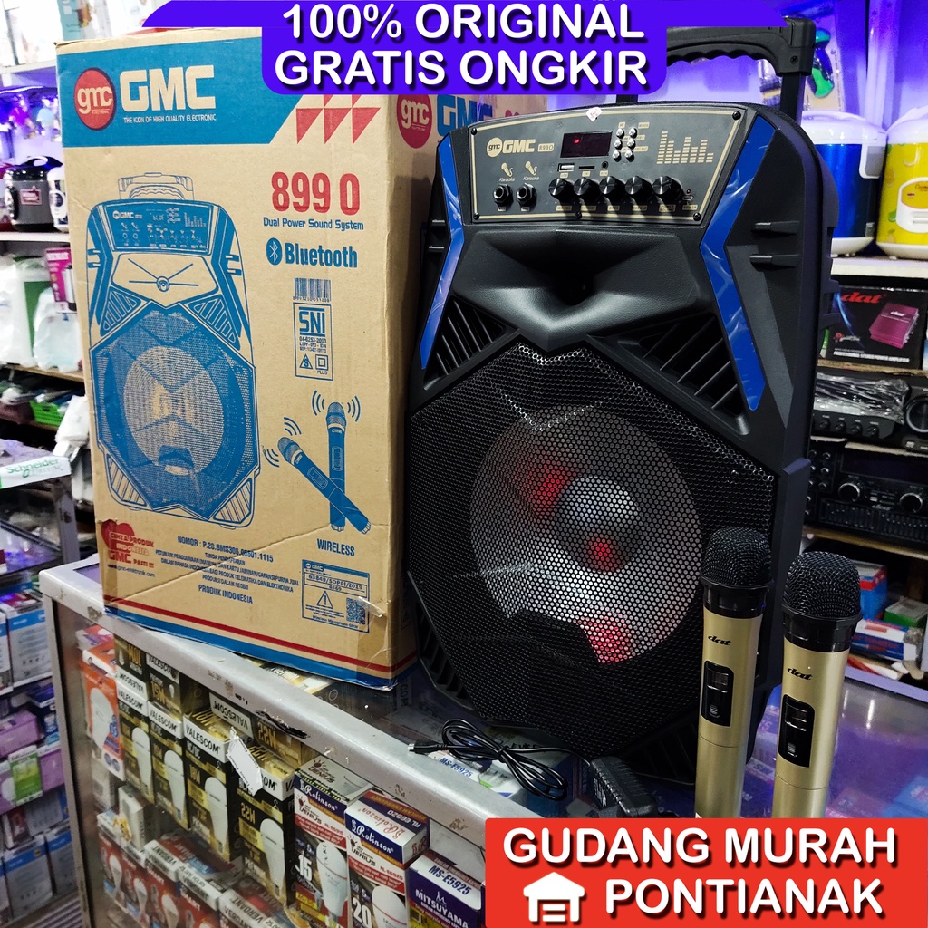 Jual Speaker GMC 12inch 2MIC Wireless Salon Bluethoot 899O | Shopee ...