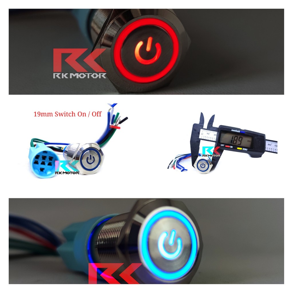 Jual Saklar Dc 12V Logo Nyala Power On Off Tombol 19mm | Shopee Indonesia
