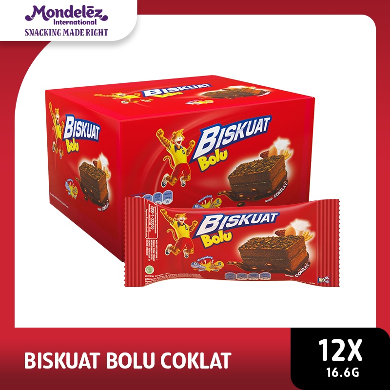 Jual Biskuat Biskuit Bolu Coklat Regular 12x16g, Jajanan dan cemilan ...