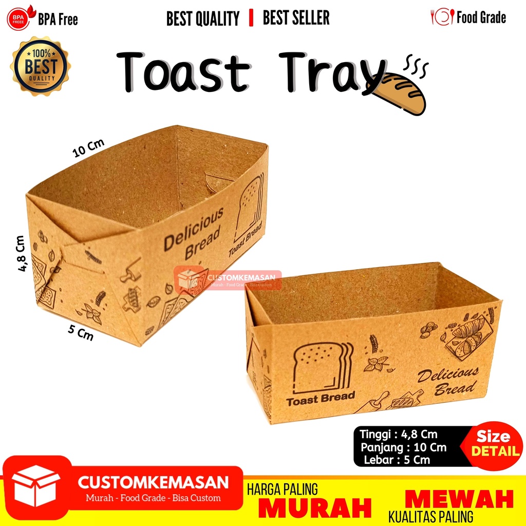 Jual Toast Tray / Toast Box / Dus Roti Bakar / Box Roti Toast / Kemasan ...