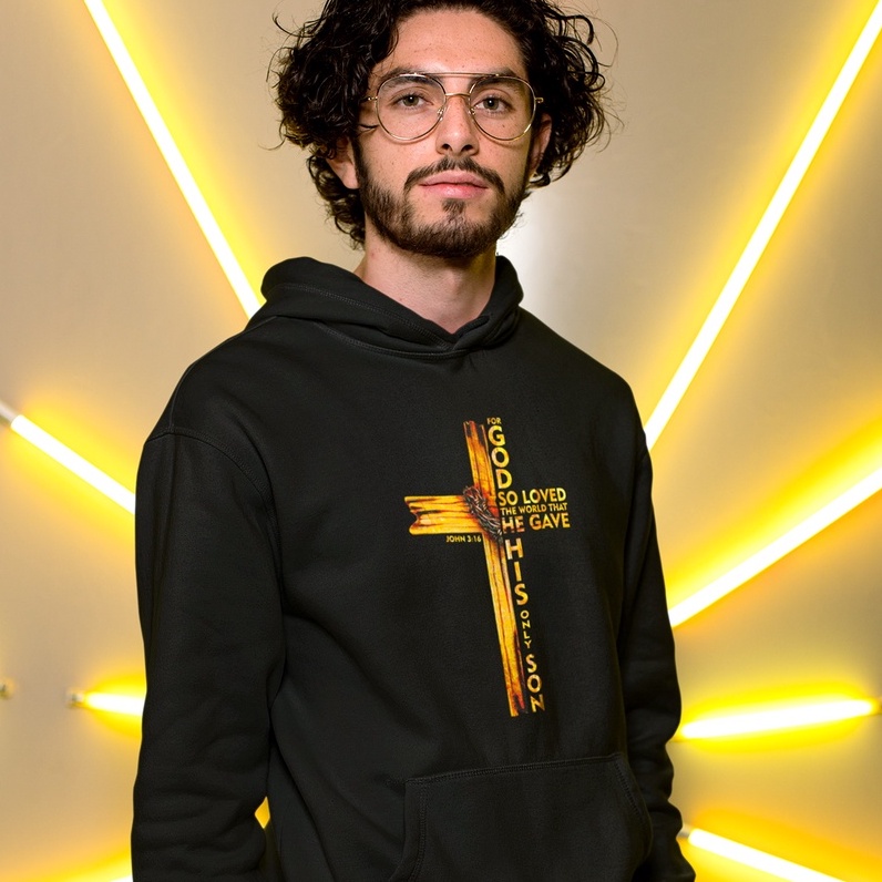 Jual Hoodie Rohani Kristen Salib Jhon 3:16 | Jeslov Merch | Christian ...