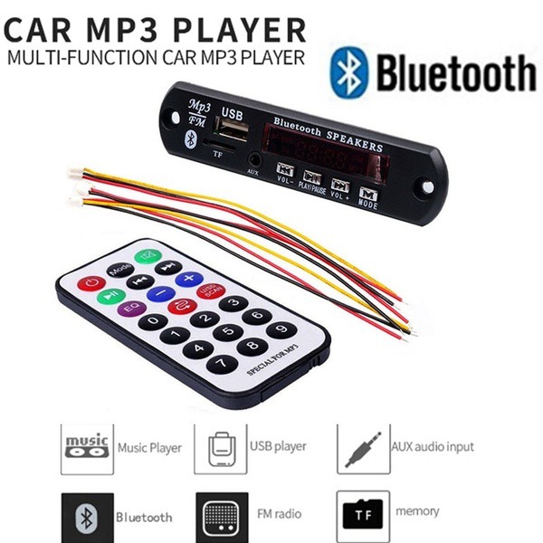 Jual Modul Musik MP3 player KIT DECODER 12v BLUETOOTH TF USB AUX RADIO ...