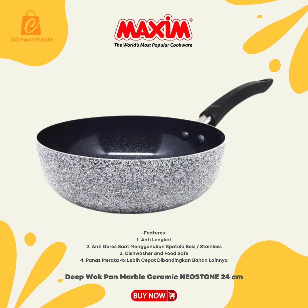 Jual TEFLON MAXIM DEEP WOK 24 ANTI LENGKET NEOSTONE Marble Keramik ...