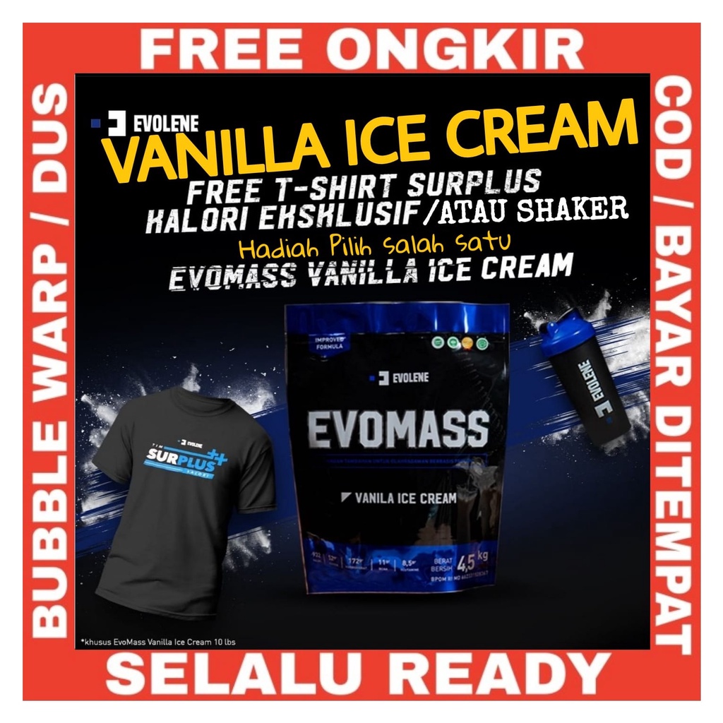 Jual Evolene Evo Mass Gainer 10 lbs VANILLA ICE CREAM 10lbs susu fitnes ...