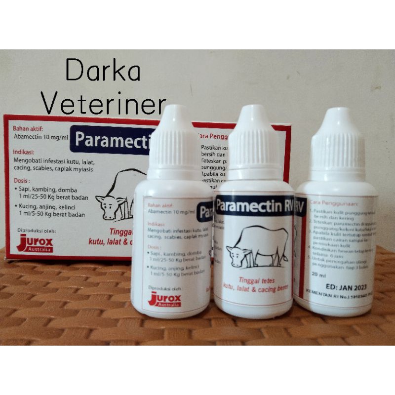 Jual Paramectin Rv ( obat gudik, myasis, luka luar hewan kesayangan ...