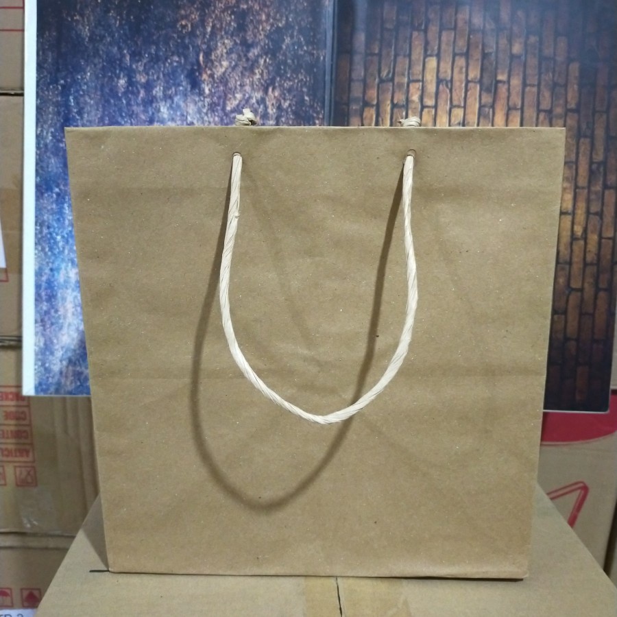 Jual paper bag kotak untuk masuk dus/karton UK 22x22 | Shopee Indonesia