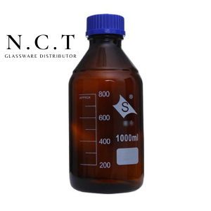 Jual BOTOL REAGEN KACA TUTUP BIRU ( BLUE CAP ) - AMBER 1000ml | Shopee ...