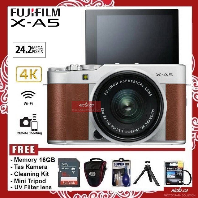 Jual [NEW] Kamera Mirrorless Fujifilm X-A5 / XA5 + Lensa Kit 15-45mm - GARANSI 1 TAHUN - FREE ...