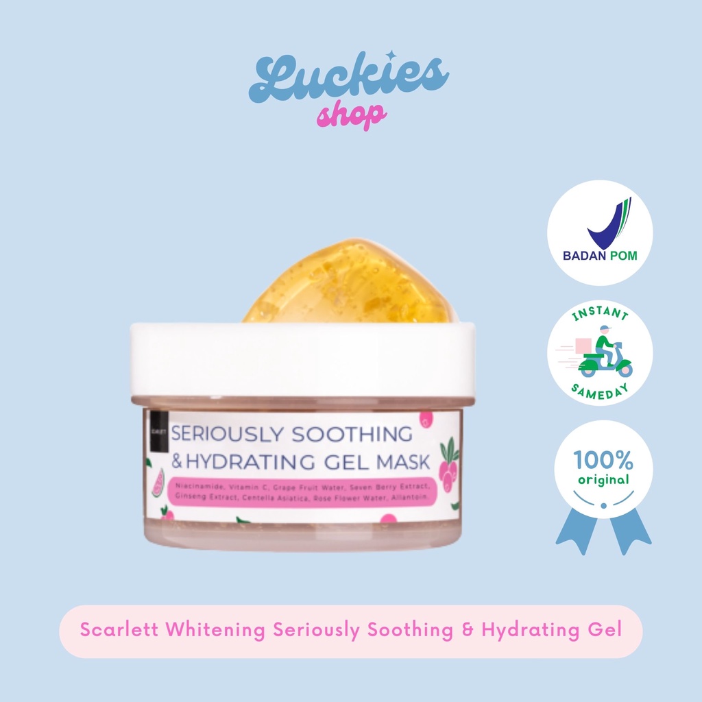 Jual Scarlett Whitening Seriously Soothing & Hydrating Gel Mask BPOM ...