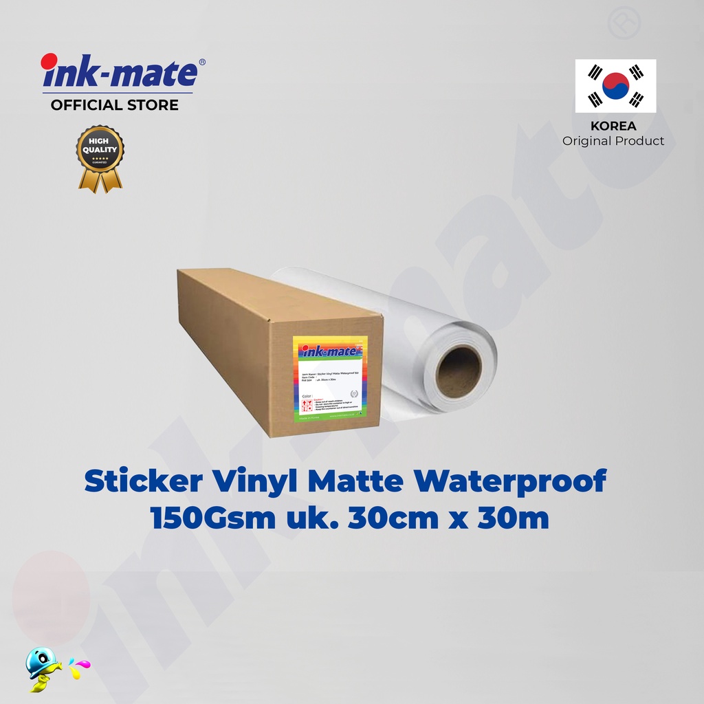 Jual Sticker Vinyl Matte Waterproof Inkmate 150Gr 21cm x 30m, 30cm x ...