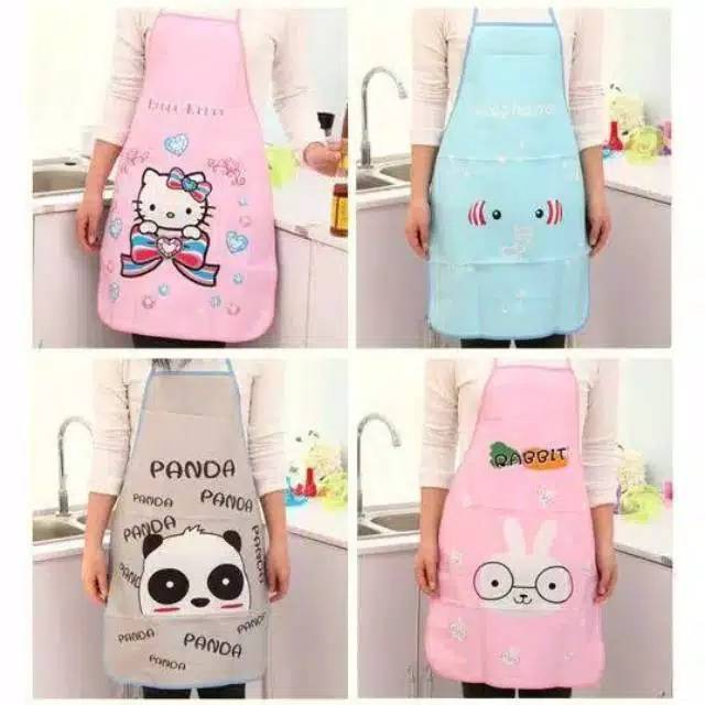 Jual HV CELEMEK PLASTIK TIPIS MOTIF KARAKTER ANAK APRON DAPUR MASAK ...
