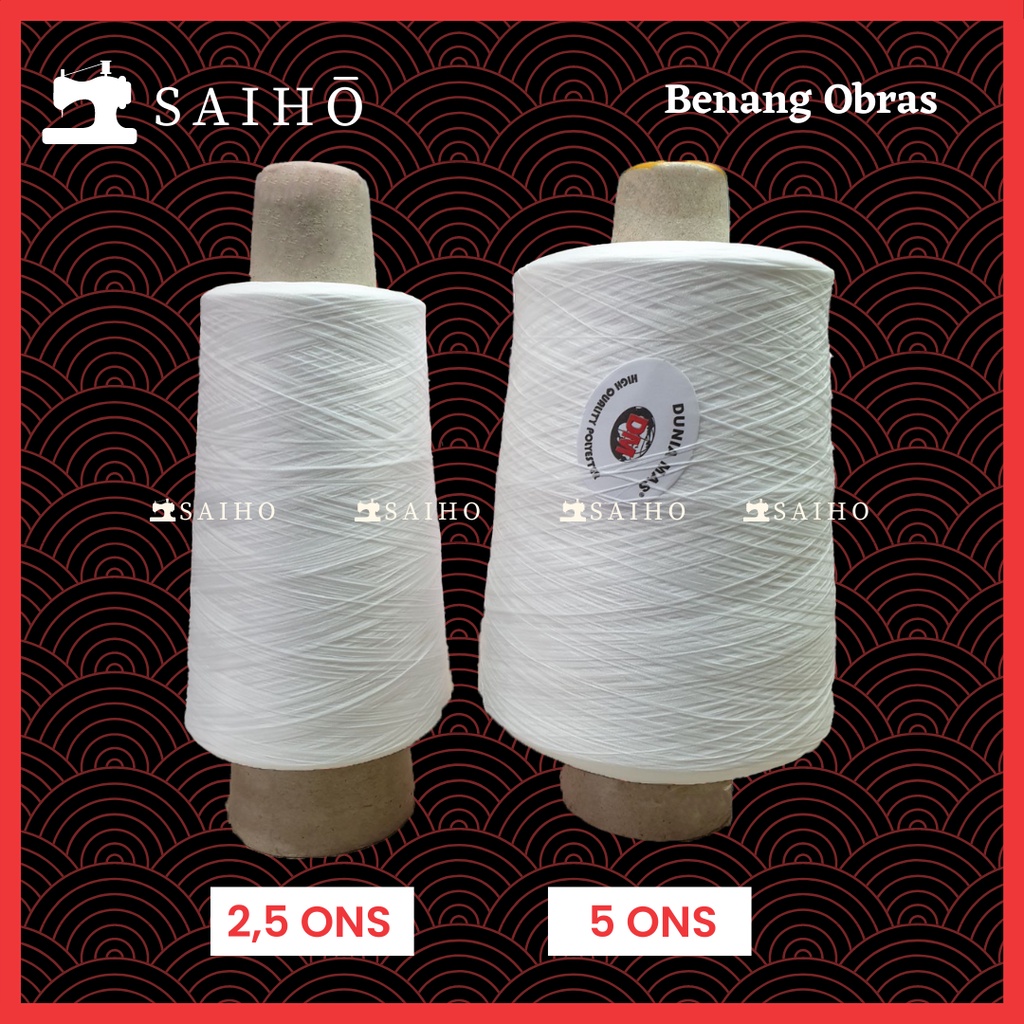 Jual Benang Obras 5 ons / 500 gr - Warna Putih dan Hitam | Shopee Indonesia
