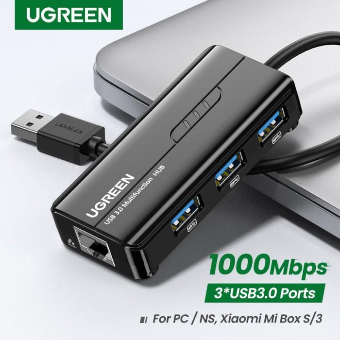 Jual UGREEN USB Ethernet USB 3.0 to RJ45 Hub Ethernet 1000Mbps Hub Lan ...