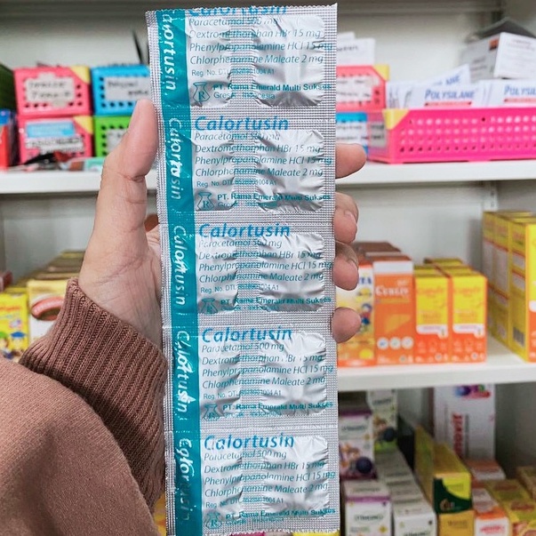 Jual CALORTUSIN TABLET ISI 10/STRIP || Obat Batuk Pikek Ampuh || Batuk ...