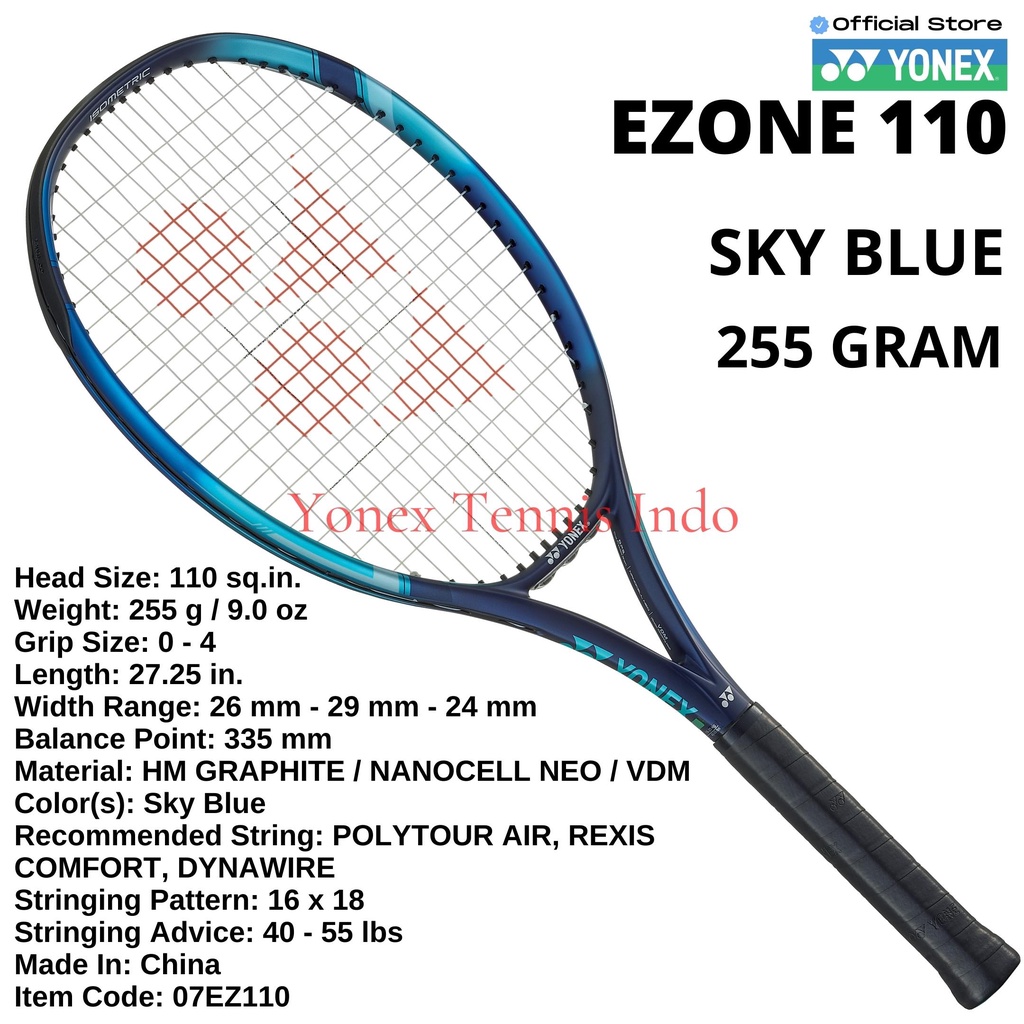 Jual Yonex EZONE 110 255g Sky blue - racket tennis | Shopee Indonesia