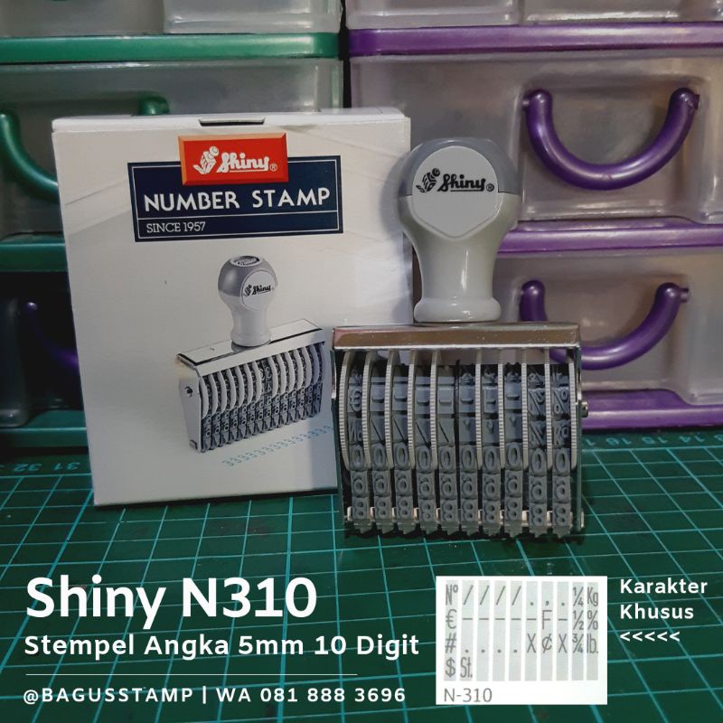 Jual Stempel Manual Huruf Angka 10 Digit 3mm 4mm 5mm Shiny N510 N410 ...