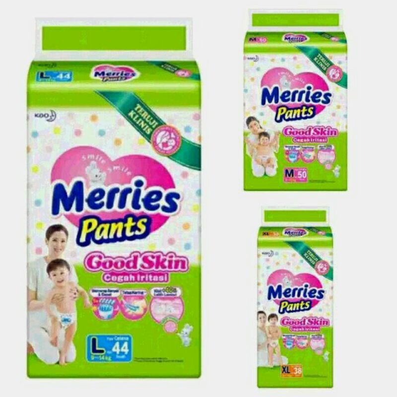 Jual popok bayi Merries Pants celana M48, L42,XL38,XXL28 | Shopee Indonesia