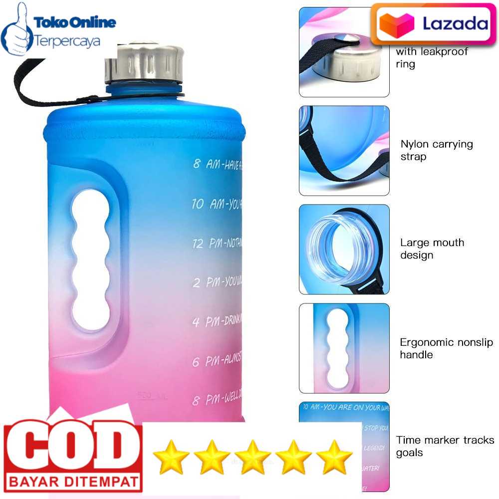 Jual BOTOL MINUM VIRAL MOTIVASI GRADASI 2 LITER / Botol Minum Besar Travel Model Galon BPA Free ...